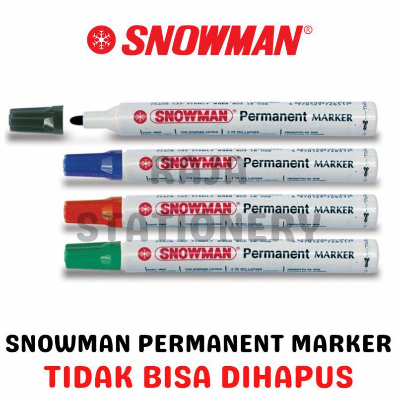 Snowman Permanent Marker / Spidol Permanen Snowman G-12 - Hitam