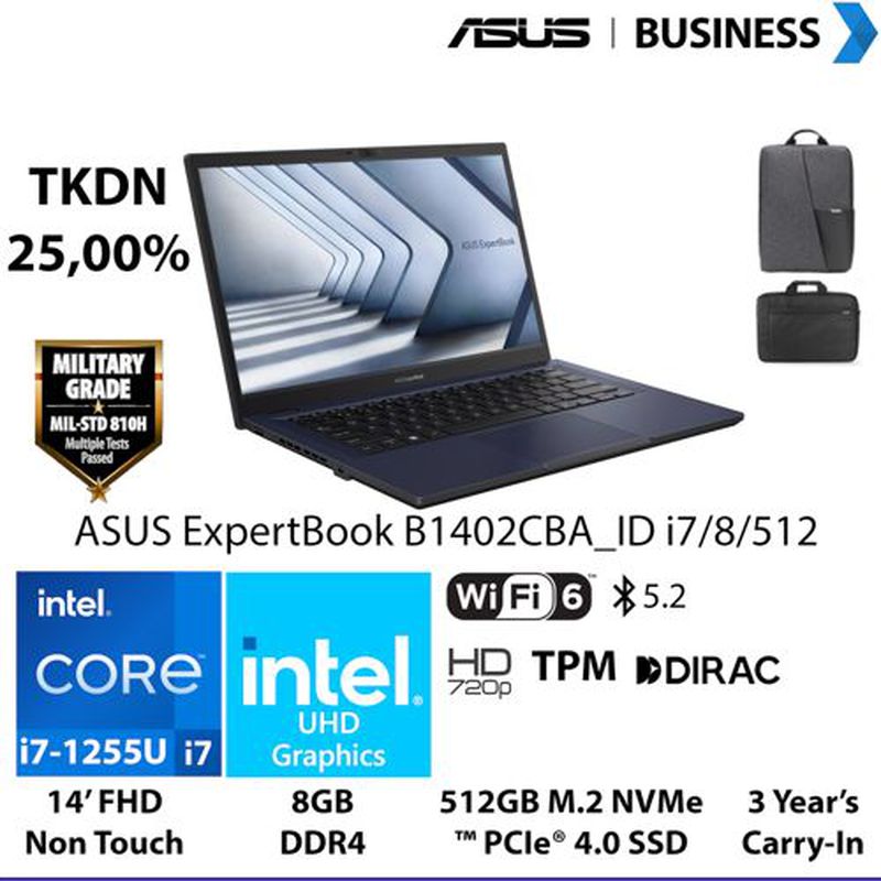 ASUS EXPERTBOOK B1402CBA-I5/8GB/512GB SSD/14INCH