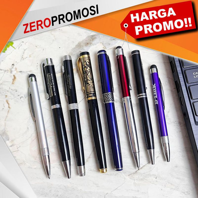 Souvenir Pulpen Besi Custom Promosi Cetak Logo