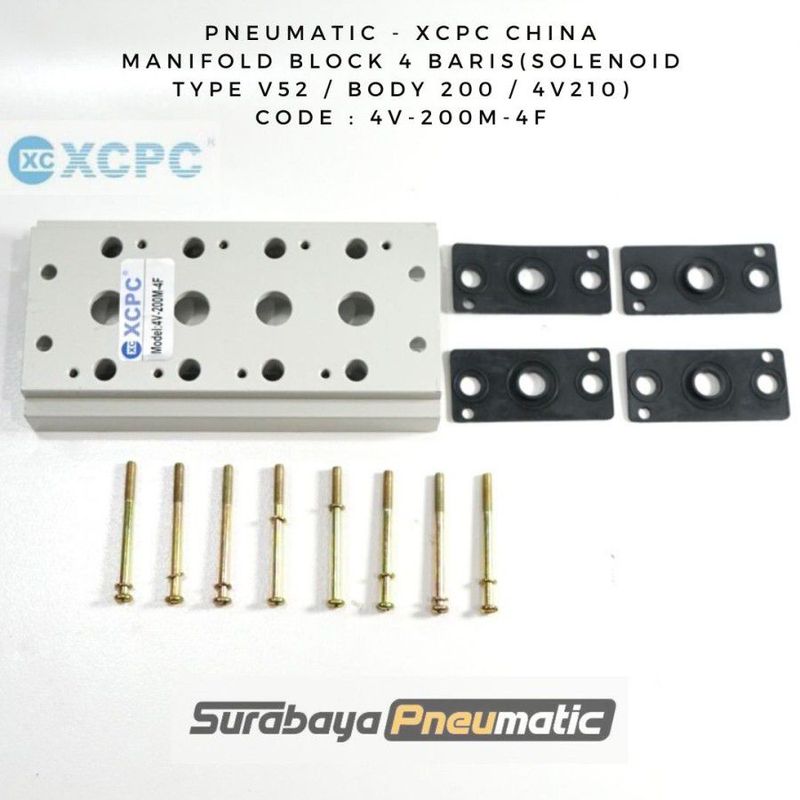 Manifold Block - 4V-200M-4F (4 Baris)