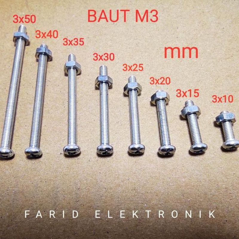 Baut M3x15 mm
