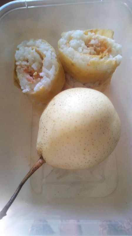 PMT kudapan balita nasi balut telur dan buah