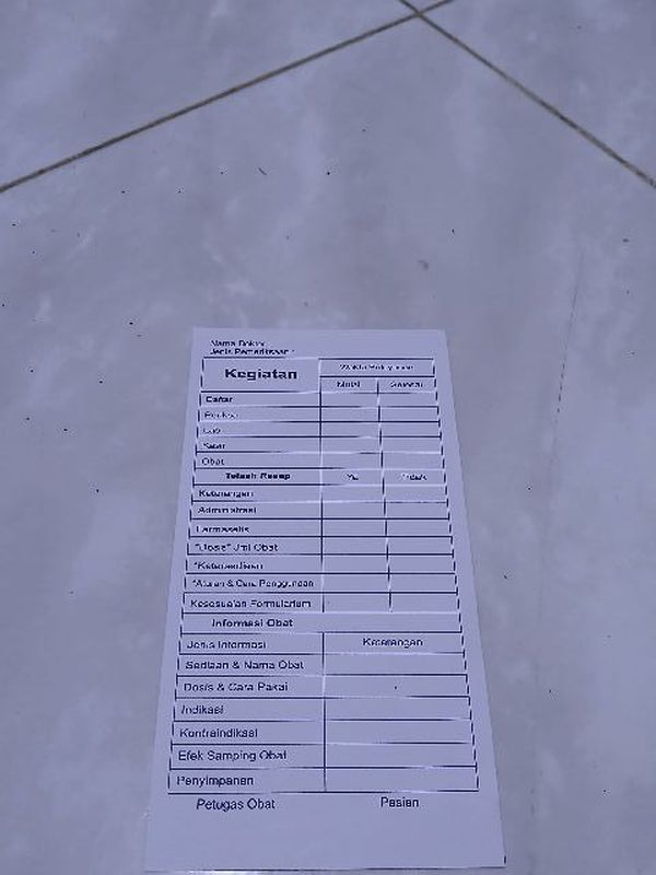 cetak form telaah resep