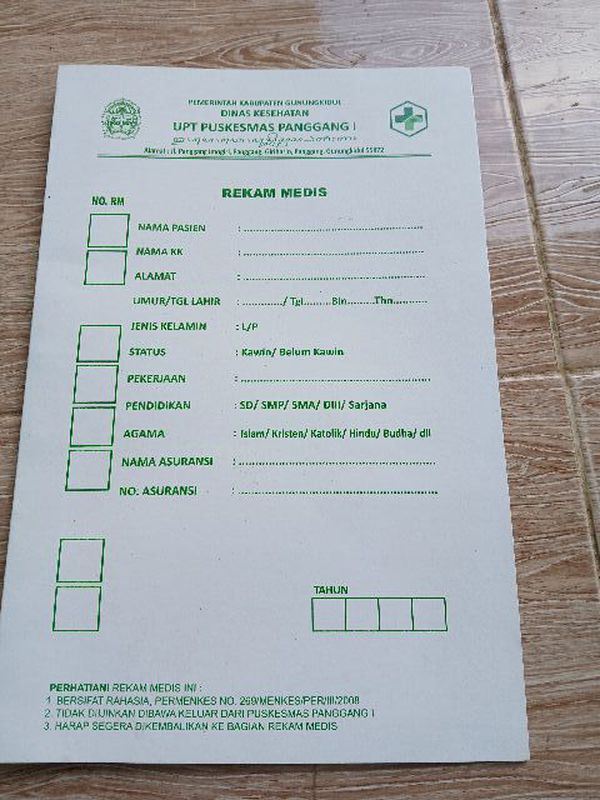 cetak Map Rekam medis