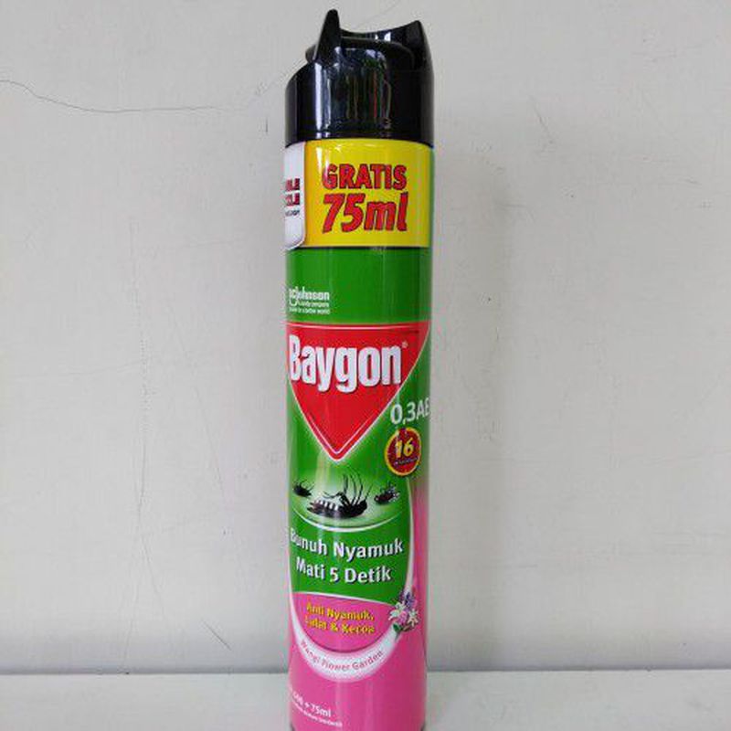 Baigon Anti Nyamuk, Lalat & Kecoa 600 + 75 ml Flower Garden