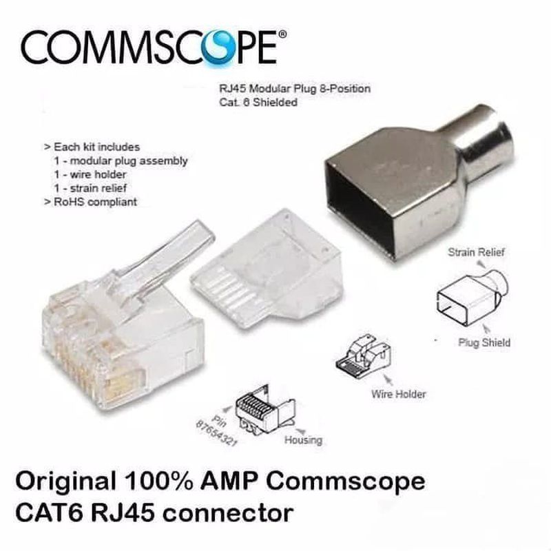 AMP konektor RJ45 CAT6 Commscope Connector RJ 45 Cat 6 Original / PCS