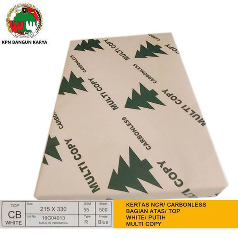 Kertas NCR F4 55 GSM Multi Copy Top Putih 1 Rim Isi 500 Lembar