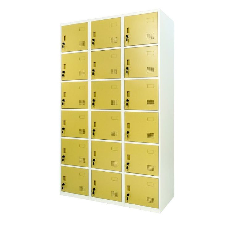 LOCKER 18 DOORS MULTI COLUMN SAND YELLOW KRISBOW