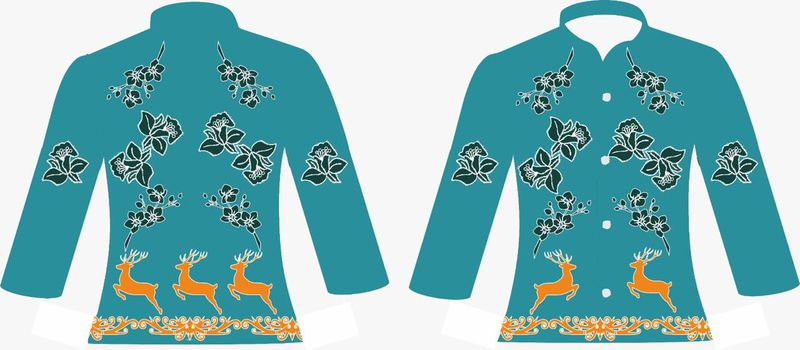 Batik Sekar Buen - Baju Cap Motif Rusa Anggrek