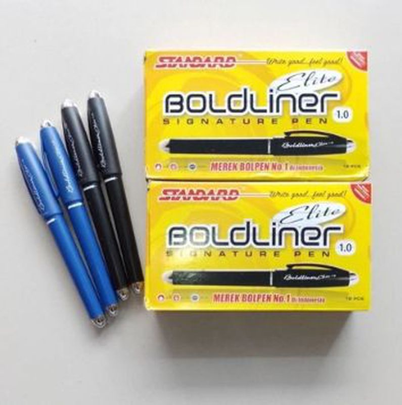 PULPEN BOLDLINER ELITE 1.0 - STANDARD HITAM PER LUSIN