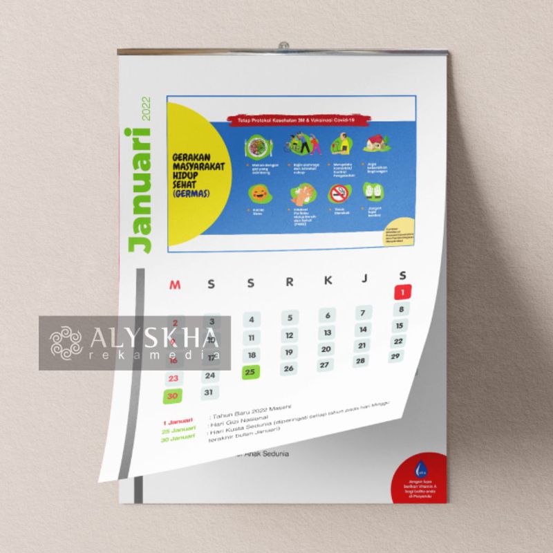 Kalender Dinding Klem - Isi 6 lembar