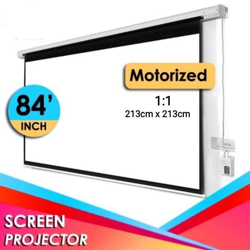 Layar proyektor elektrik 84 inch Screen Projector