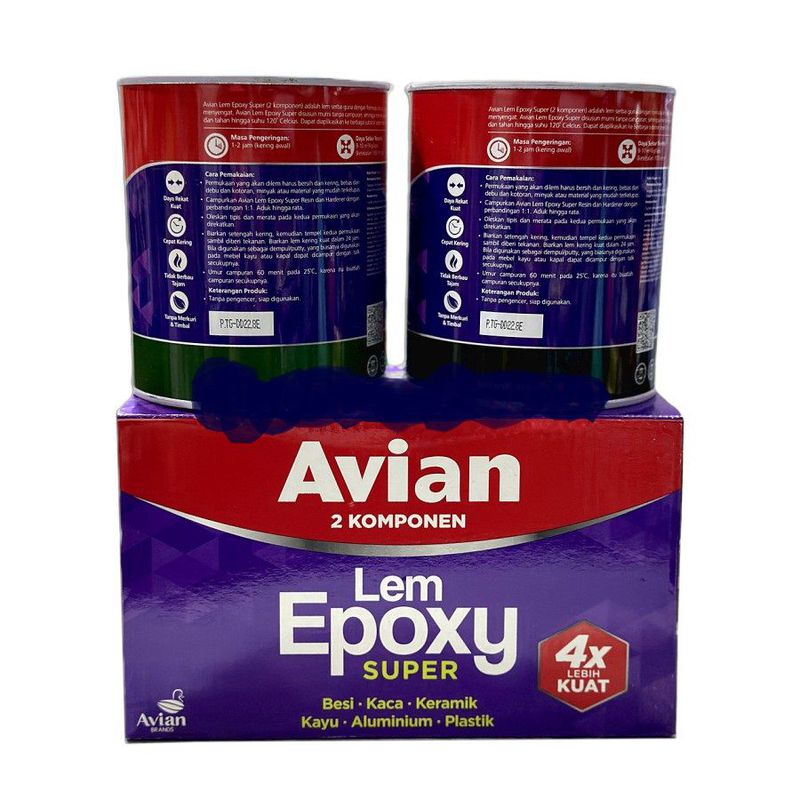 Lem Epoxy AVIAN 2 Komponen (Resin + Hardener) 1,6 KG 1 set