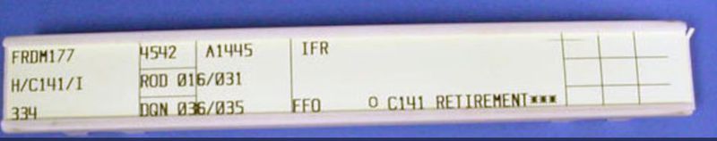 Flight Progress Strip (FPS) Putih