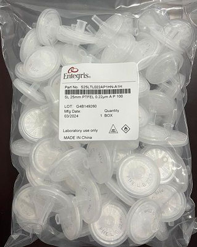 Syringe Filter PTFE 0.22um 25mm Entegris