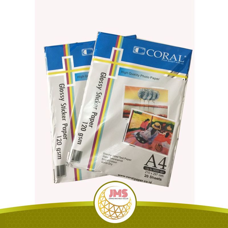 Coral Glossy Sticker Paper 120 Gsm