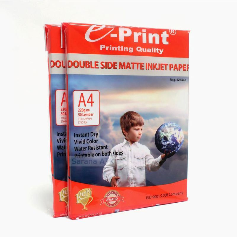KERTAS E-PRINT MATTE DOUBLE SIDE 220GSM-A4-50S 8997026930669