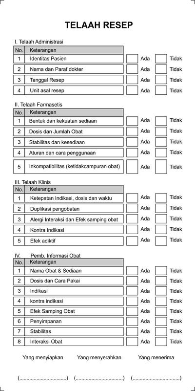 FORMULIR TELAAH RESEP
