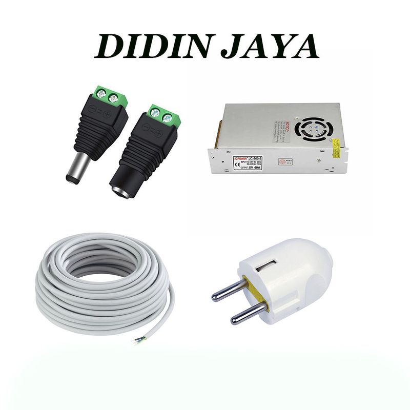 Paket Pasang Steker Kabel Listrik PSU 5V 40A DC Jasa Bongkar Pasang dan Cek