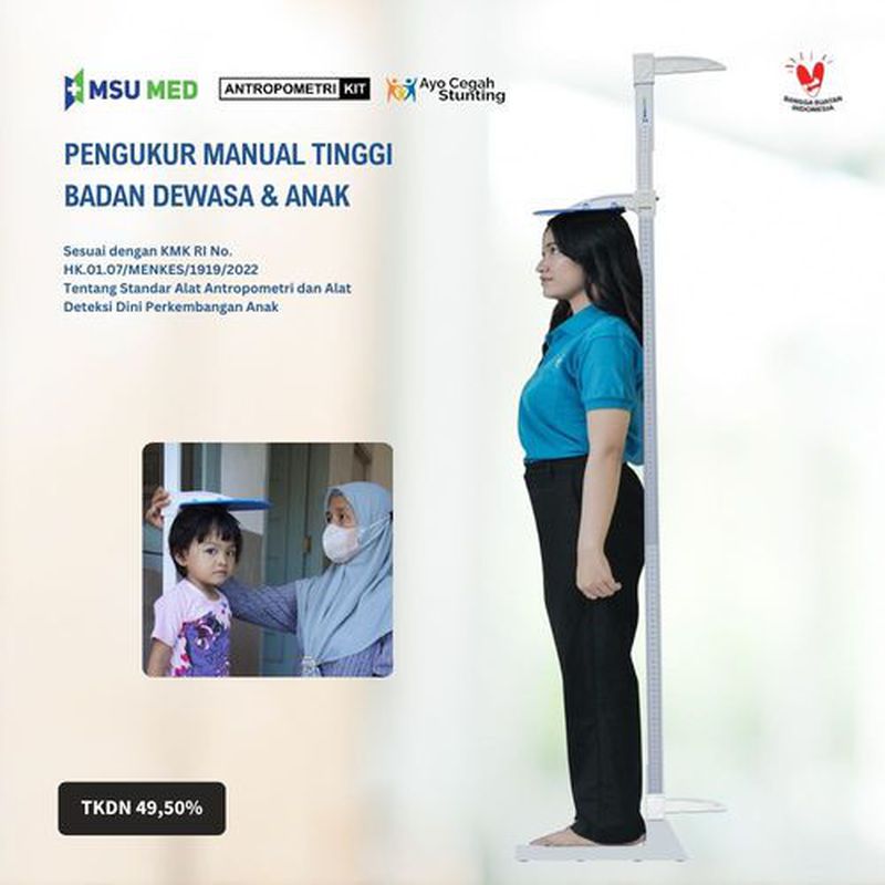 MSUMED PENGUKUR MANUAL TINGGI BADAN DEWASA & ANAK - STADIOMETER MANUAL