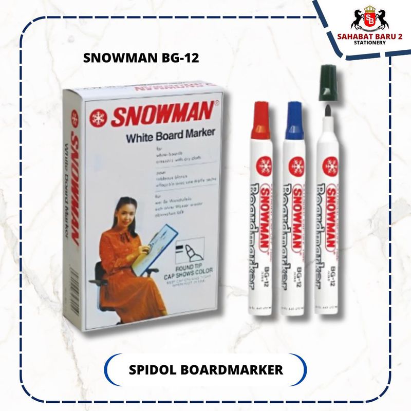 SPIDOL WHITEBOARD SNOWMAN BG-12 - Merah