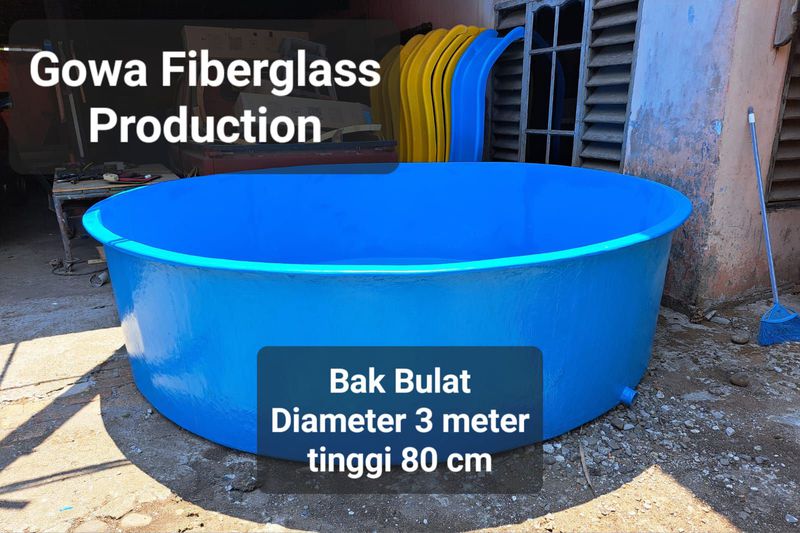 Bak Fiberglas Bulat D3meter tinggi 80cm