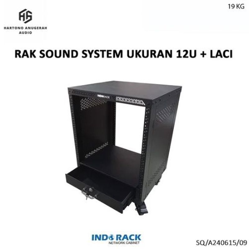 INDORACK + LOGO RAK SOUND SYSTEM UKURAN 12U + LACI