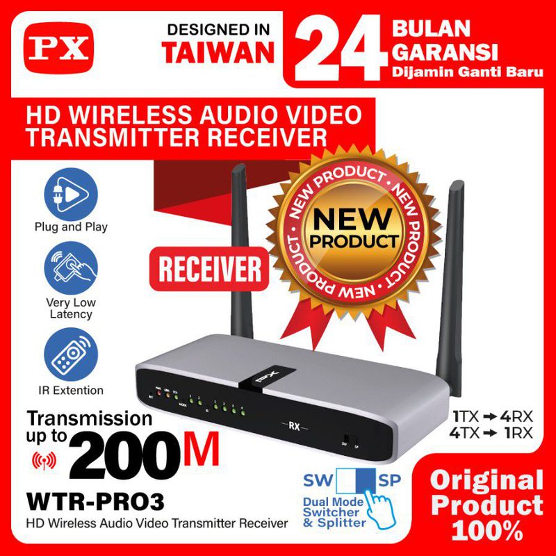 Receiver PX WTR-PRO3 Wireless HDMI Extender Audio Video