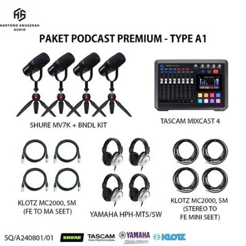 SHURE PAKET PODCAST PREMIUM - TYPE A1