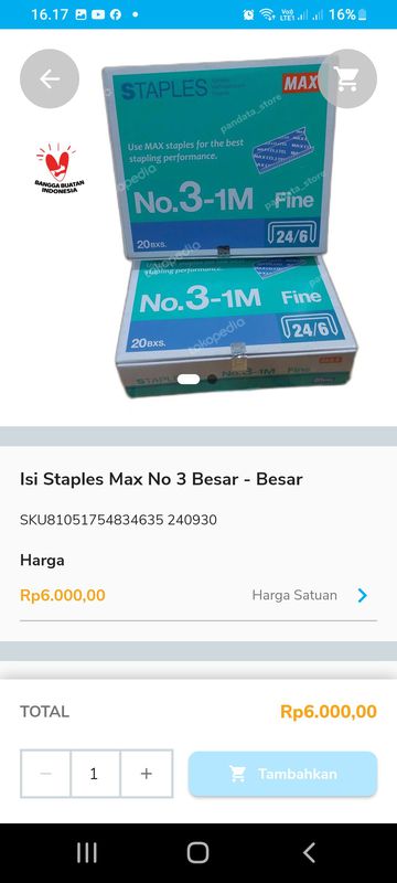 Isi Staples Merk Max