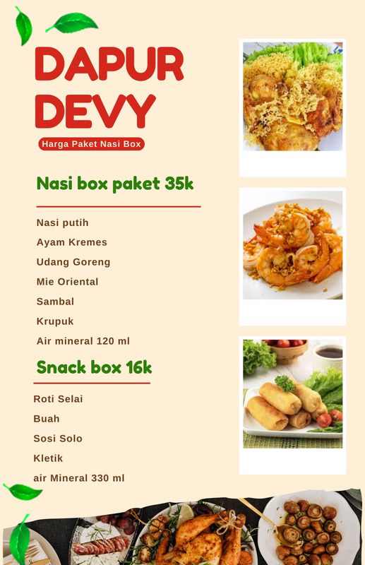 Paket menu catering Nasi Box dan snack box komplit premium