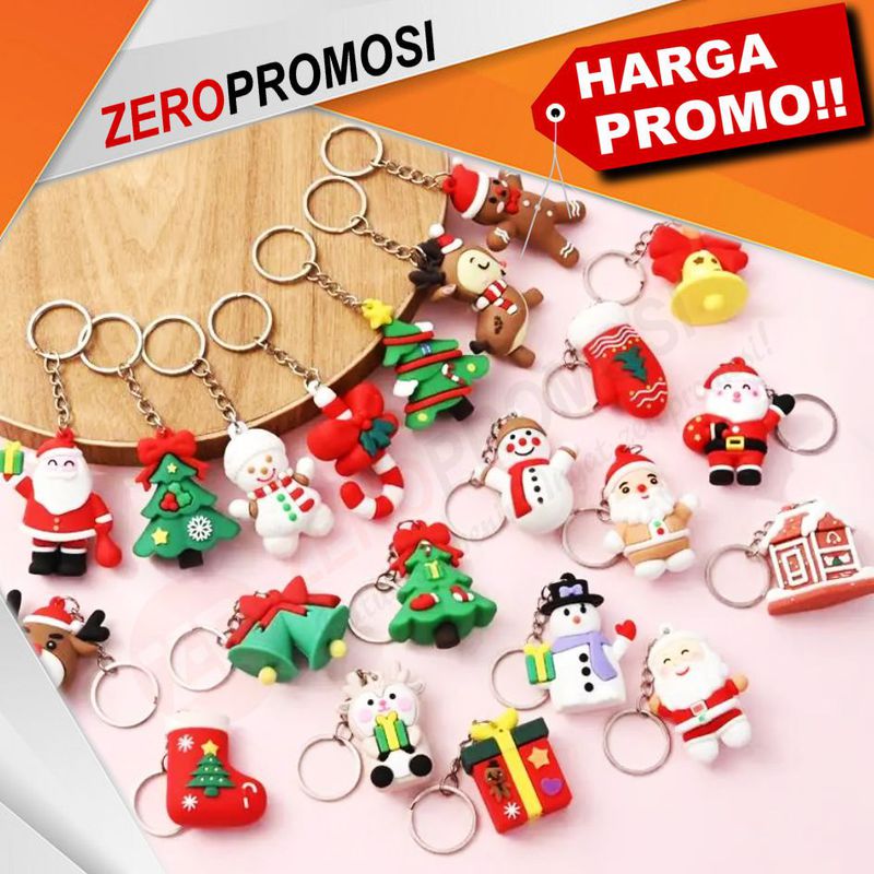 Gantungan Rantai Kunci Rubber Natal Christmas Custom