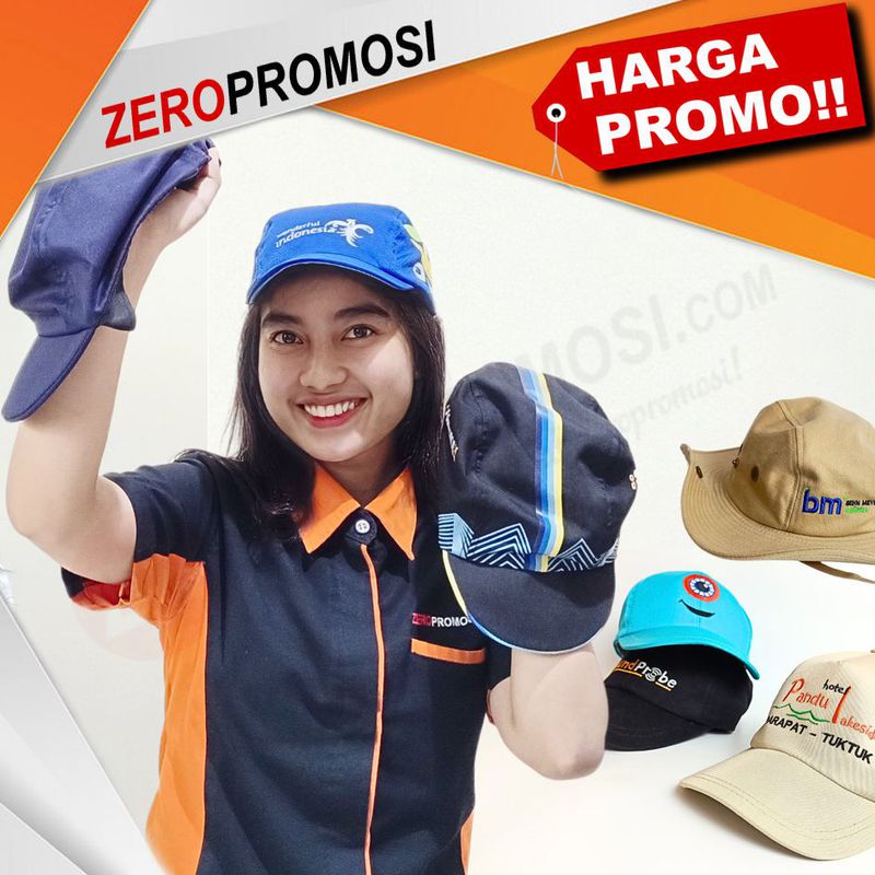 Topi Bordir Custom untuk Souvenir Promosi Tunjukkan Identitas Brand Anda