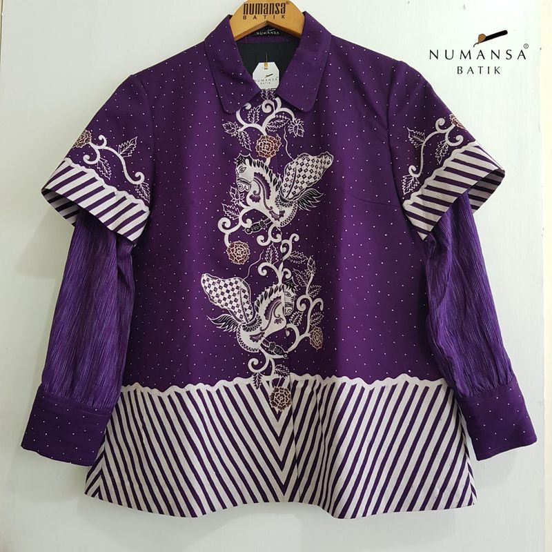 Kemeja Batik Motif Kuda Terbang Ungu