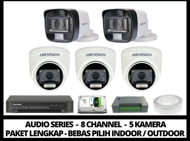 Paket CCTV 5 Camera HDD 1 TB Audio
