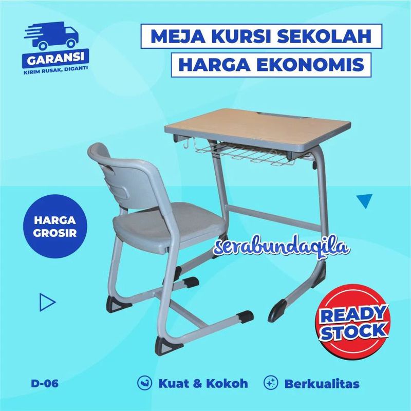 D6 Meja kursi bangku besi SD dan SMP, SMA grosir