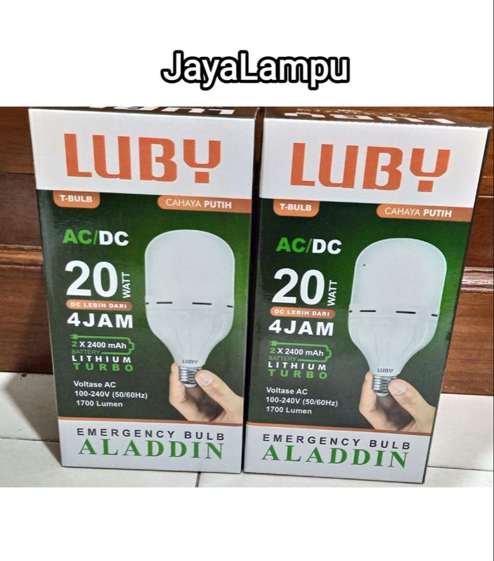 Lampu LED Emergency Luby Aladdin 20W/20 watt lampu AC DC 20 w / 20 Watt