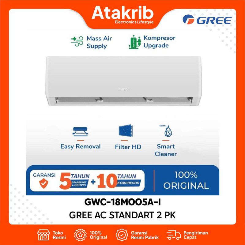 AC SPLIT STANDART 2PK MEREK GREE, TYPE GWC-18MOO5A
