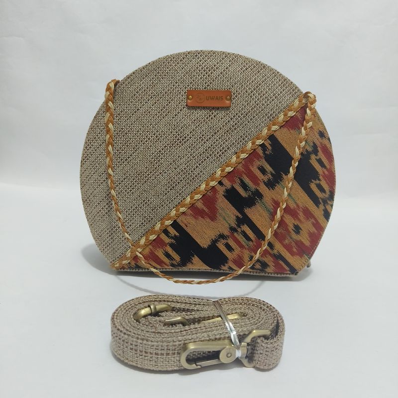 UwaisGen Basma Slingbag Tas wanita Tas Selempang Wanita Tenun Goni ...