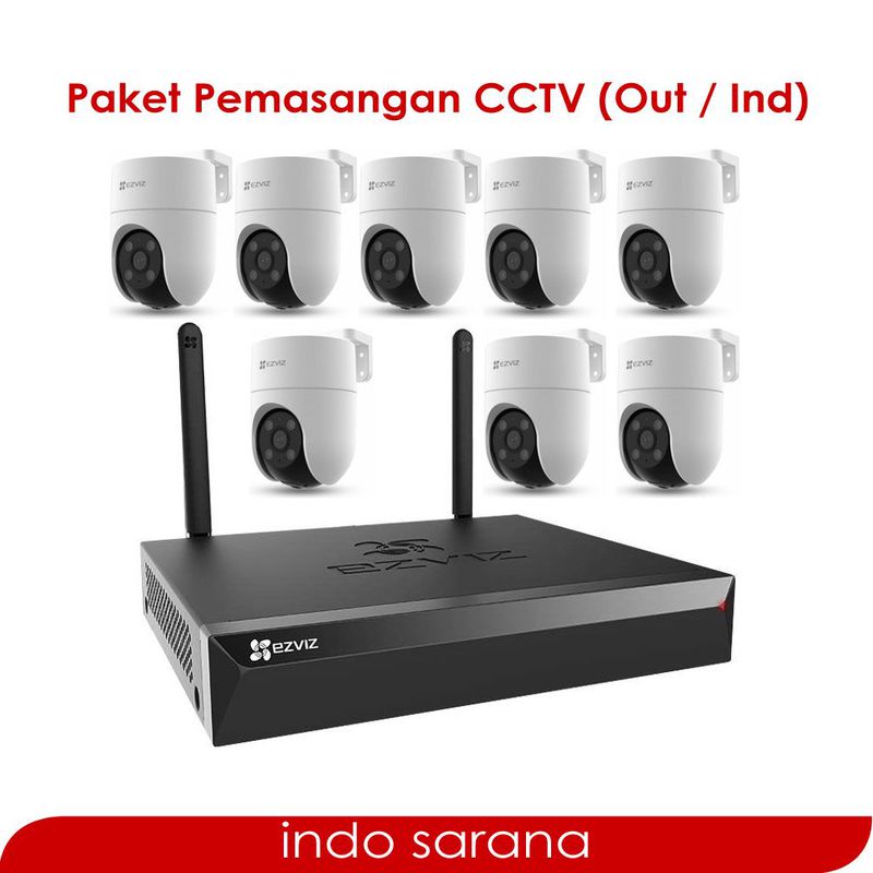 Paket CCTV 8 Channel 2TB 4MP Ezviz + Monitor 19