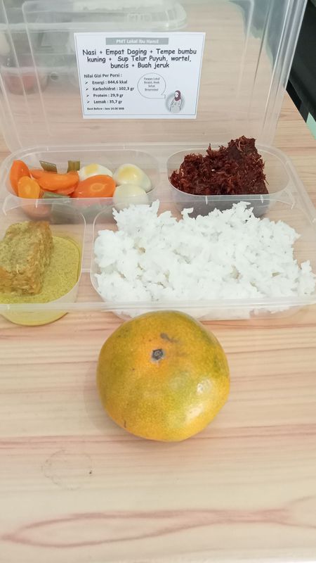 PMT lokal Ibu Hamil KEK, menu lengkap EMPAL DAGING