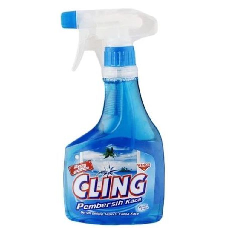 Cling Glass Cleaner Ocean Fresh 440ml Pump Botol Cairan Pembersih Kaca ...