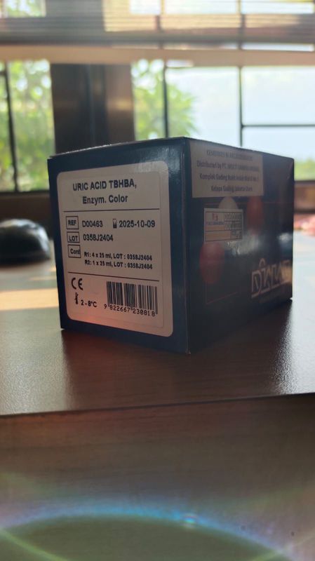 Reagen Kimia dengan Alat Tc - DIALAB URIC ACID TBHBA (R1 4X25 mL ;R2 1X25 mL)