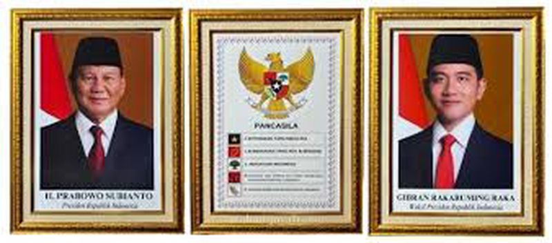 PIGURA FOTO PRESIDEN DAN WAKIL + GARUDA SET UKURAN 35 X 50 CM
