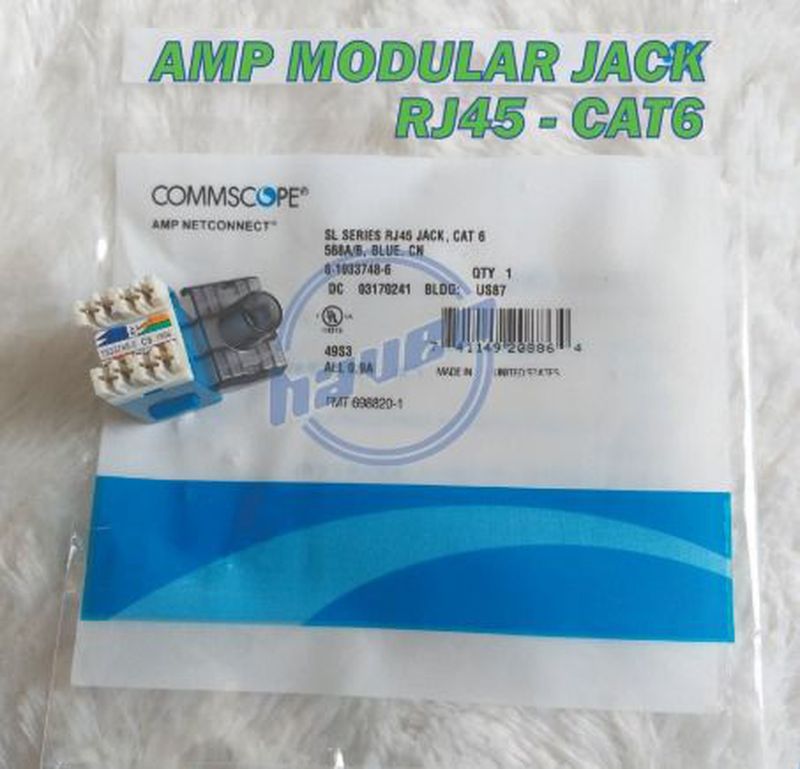 Modular jack RJ45 cat 6 AMP COMMSCOPE