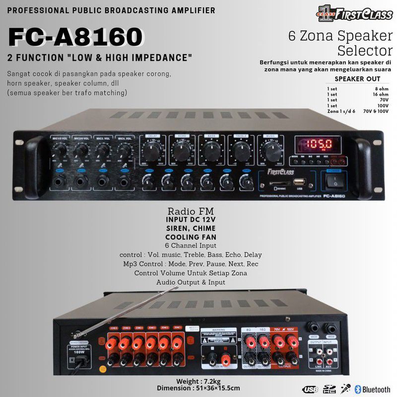 Professional Amplifier Firstclass a8160