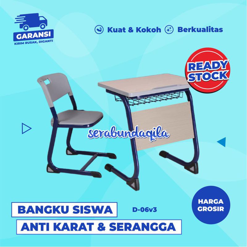D6 v3 meja kursi sekolah besi untuk SMP/ SMA/ SD