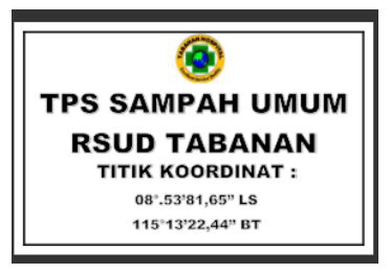 Tulisan TPS sampah medis umum, ukuran 30 x 46 cm, bahan akrilik