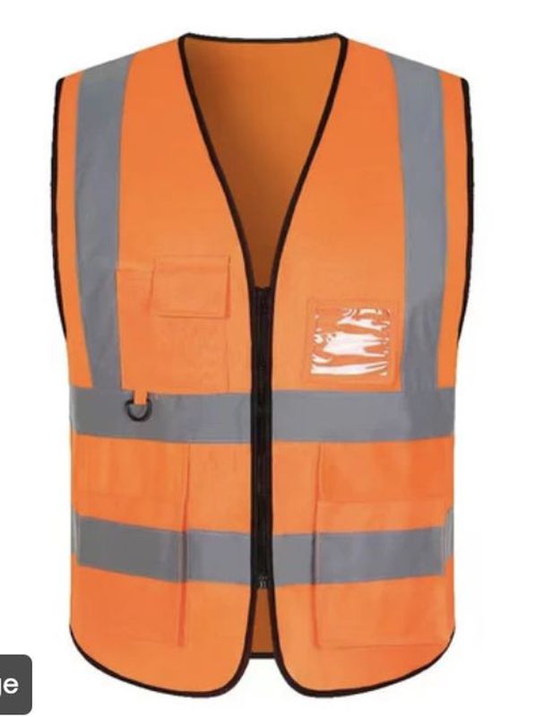 Safety Vest/Rompi Safety Vest Proyek Polyester (Orange, XL)