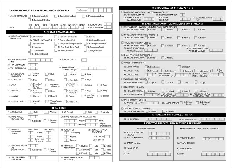 LAMPIRAN SURAT PEMBERITAHUAN OBJEK PAJAK (LSPOP)